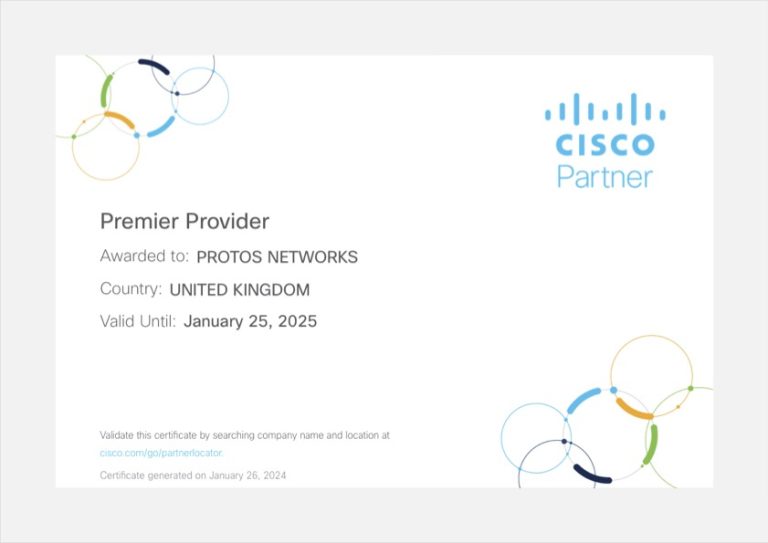 Protos Networks Achieves Cisco Premier Provider Partner Status